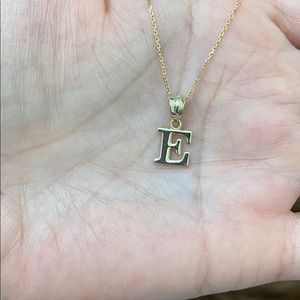 Element Shine | Jewelry | K Solid Gold Small Mini Initial Letter E ...